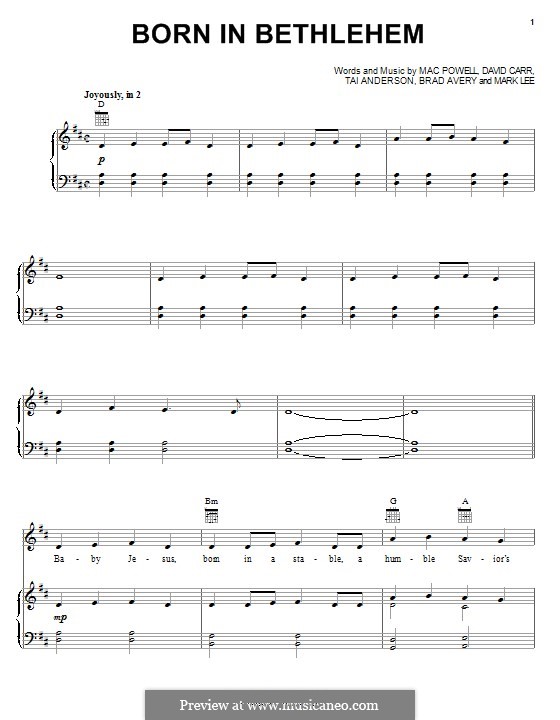 Born in Bethlehem (Third Day) by B. Avery, T. Anderson, D. Carr, M ...