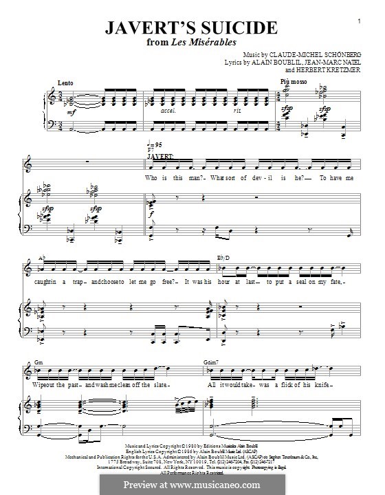 Javert's Suicide by C. Schönberg - sheet music on MusicaNeo