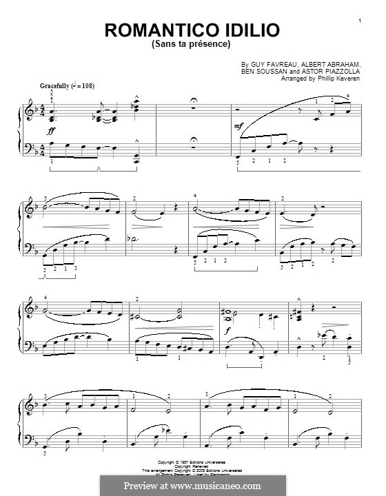 Romantico Idilio (Sans ta presence) by A. Piazzolla, A. Abraham, B ...