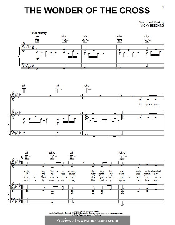 The Wonder of the Cross by V. Beeching - sheet music on MusicaNeo