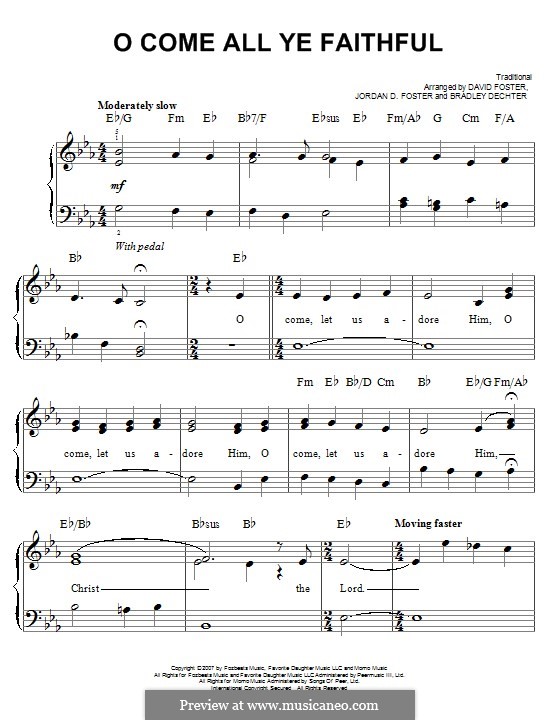 O Come All Ye Faithful by folklore - sheet music on MusicaNeo