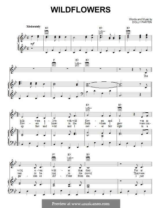 Wildflowers Sheet Music Sheet Music Digital Sheet Music