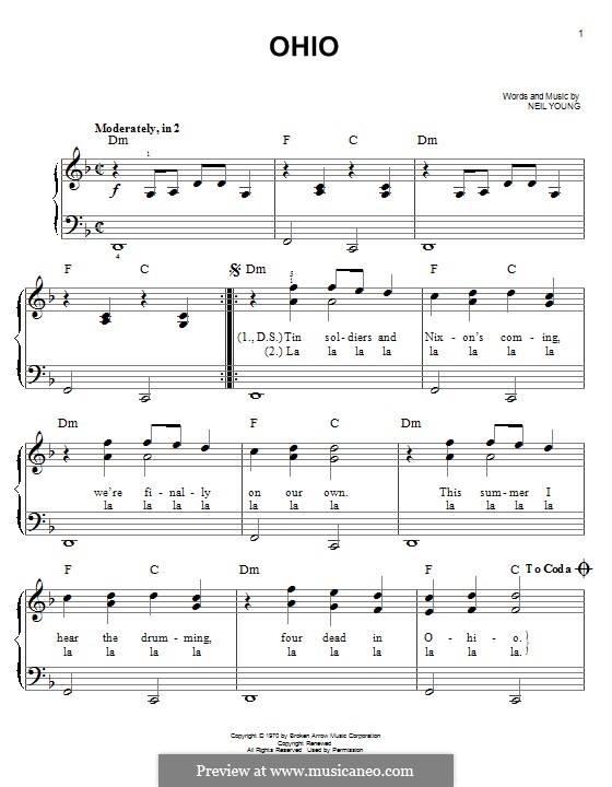 Ohio by N. Young - sheet music on MusicaNeo