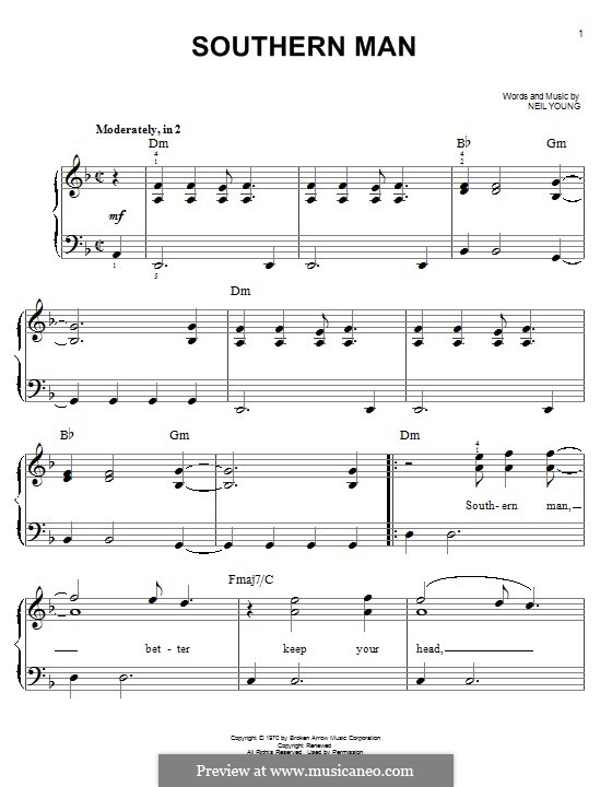 Southern Man by N. Young - sheet music on MusicaNeo