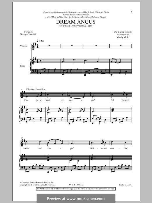 Dream Angus by folklore - sheet music on MusicaNeo