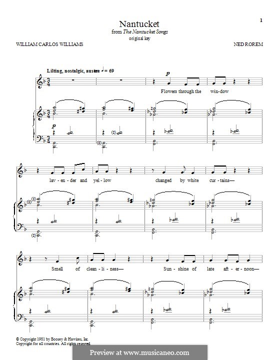 Nantucket by N. Rorem - sheet music on MusicaNeo