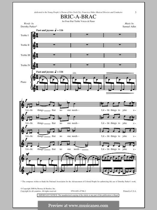 Bric A Brac By S Adler Sheet Music On Musicaneo
