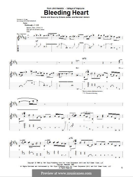 Bleeding Heart by J. Hendrix - sheet music on MusicaNeo