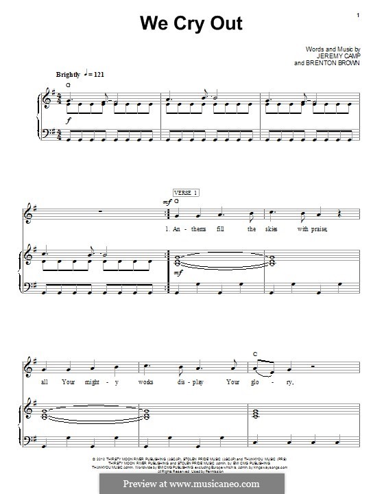 We Cry Out by J. Camp, B. Brown - sheet music on MusicaNeo