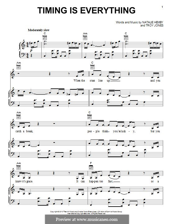 Timing is Everything by N. Hemby, T. Jones - sheet music on MusicaNeo