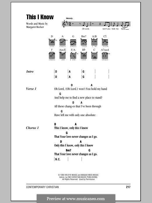 This I Know by M. Becker - sheet music on MusicaNeo