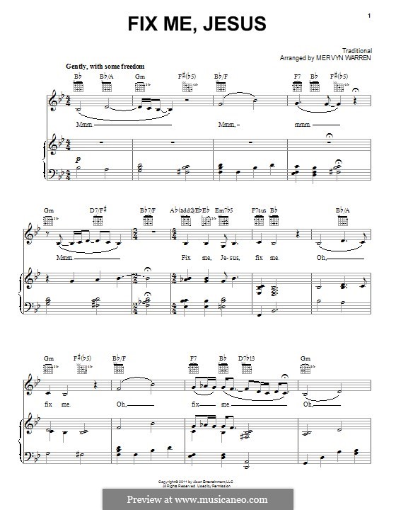 Fix Me Jesus by folklore - sheet music on MusicaNeo