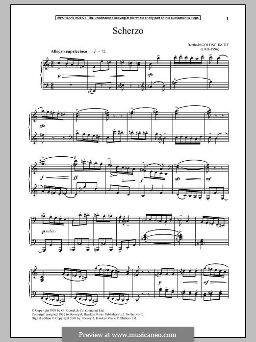 Scherzo by B. Goldschmidt - sheet music on MusicaNeo