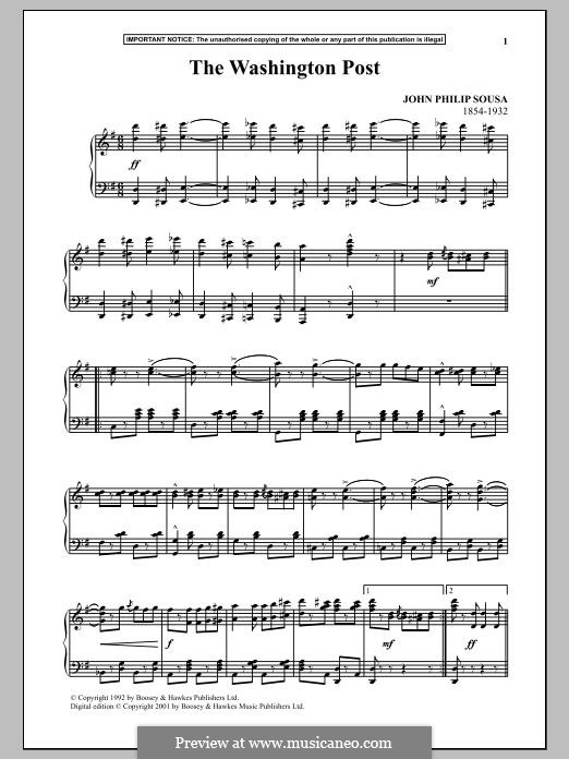 The Washington Post by J.P. Sousa - sheet music on MusicaNeo