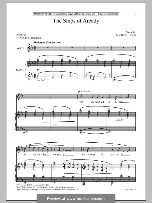 The Ships of Arcady by M. Head - sheet music on MusicaNeo