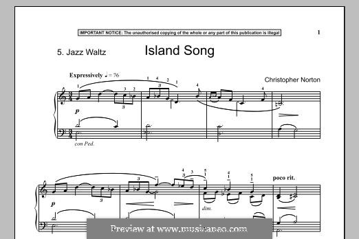 Island Song by C. Norton - sheet music on MusicaNeo