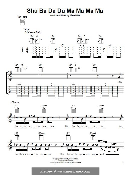 Shu Ba Da Du Ma Ma Ma Ma (The Steve Miller Band) by S. Miller on MusicaNeo