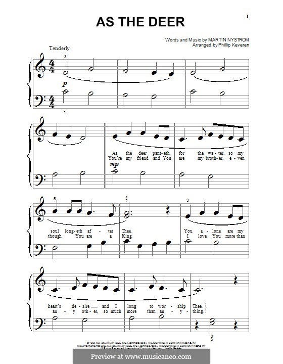 As the Deer by M. Nystrom - sheet music on MusicaNeo