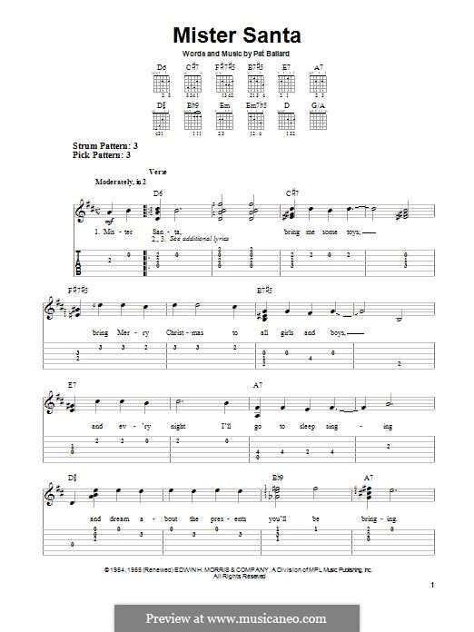 Mister Santa by P. Ballard - sheet music on MusicaNeo