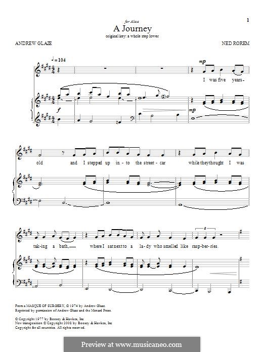 A Journey by N. Rorem - sheet music on MusicaNeo