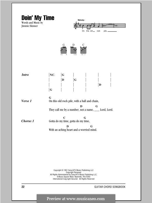 Doin' My Time by J. Skinner - sheet music on MusicaNeo