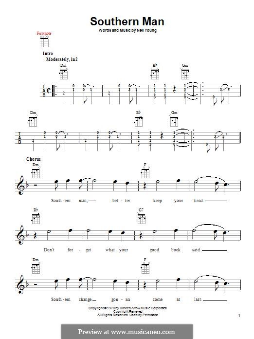 Southern Man by N. Young - sheet music on MusicaNeo