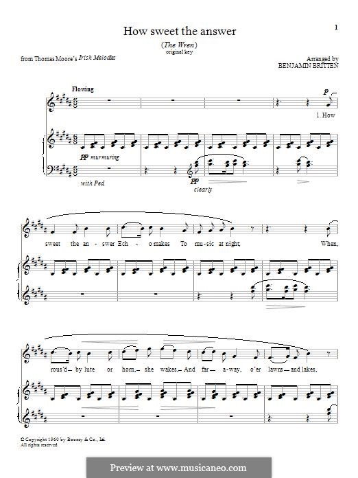 How sweet the answer by folklore - sheet music on MusicaNeo
