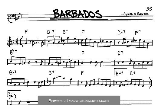 Barbados by C. Parker - sheet music on MusicaNeo