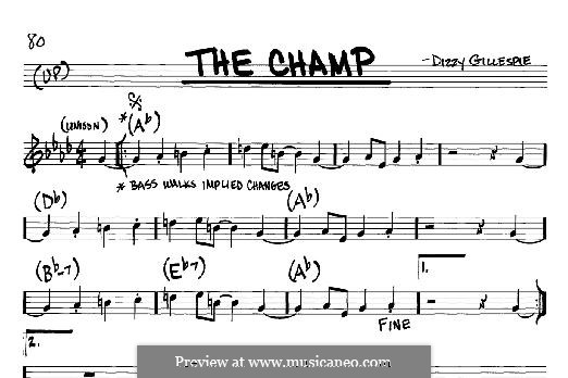 The Champ by D. Gillespie - sheet music on MusicaNeo