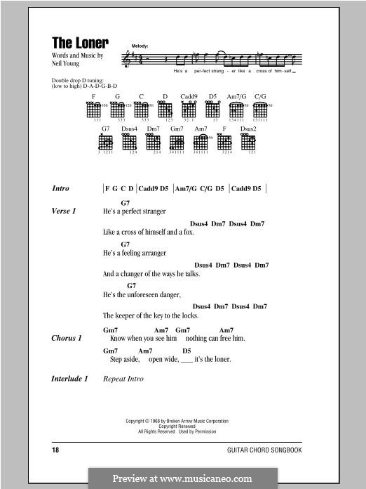 The Loner by N. Young - sheet music on MusicaNeo