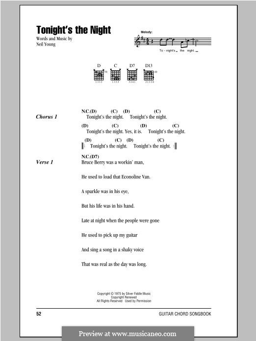 Tonight's the Night by N. Young - sheet music on MusicaNeo