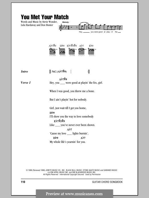 You Met Your Match by S. Wonder - sheet music on MusicaNeo