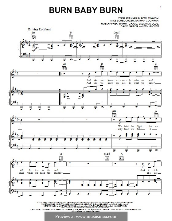 Burn Baby Burn (MercyMe) by B. Graul, B. Millard, B. Glover, M ...