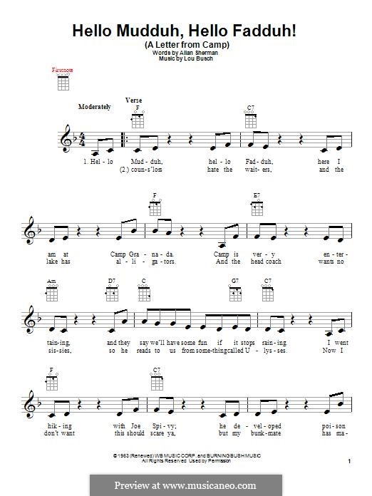 Hello Mudduh, Hello Fadduh! (A Letter from Camp) by A. Sherman, L ...