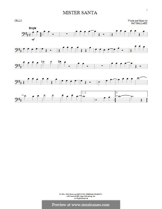 Mister Santa by P. Ballard - sheet music on MusicaNeo