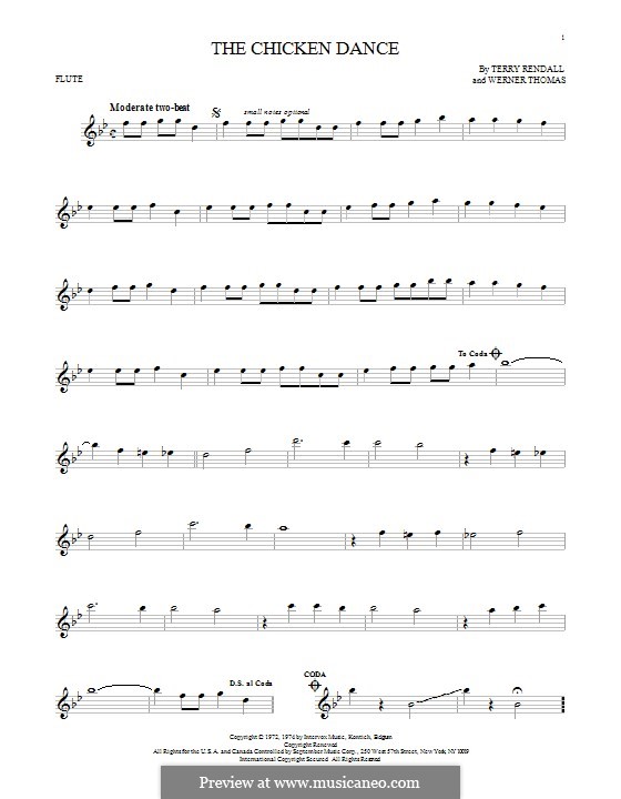 The Chicken Dance by W. Thomas, T. Rendall - sheet music on MusicaNeo