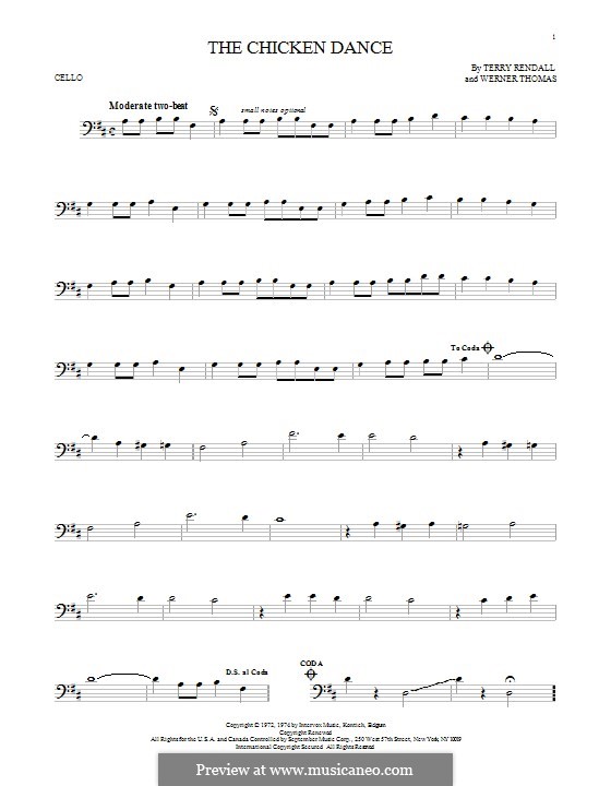 The Chicken Dance by W. Thomas, T. Rendall - sheet music on MusicaNeo