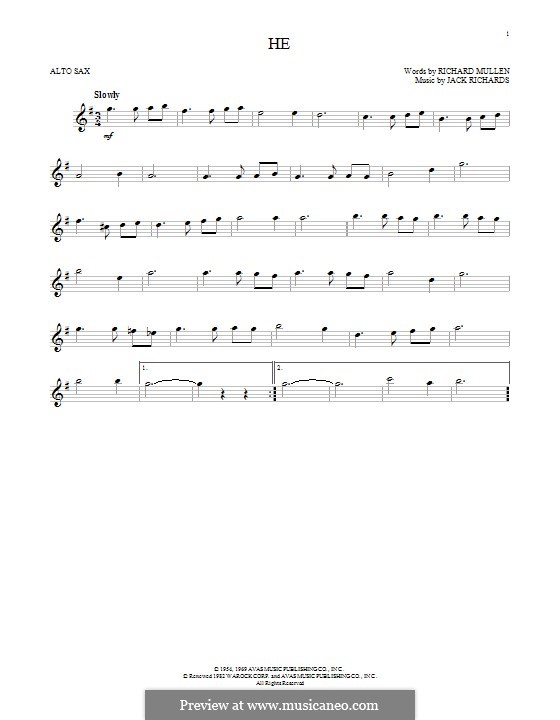 He by J. Richards - sheet music on MusicaNeo