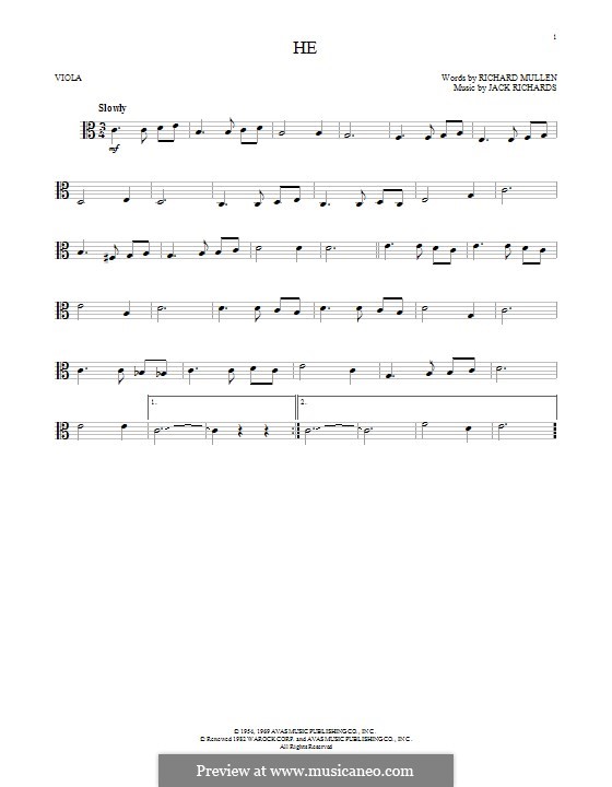 He by J. Richards - sheet music on MusicaNeo