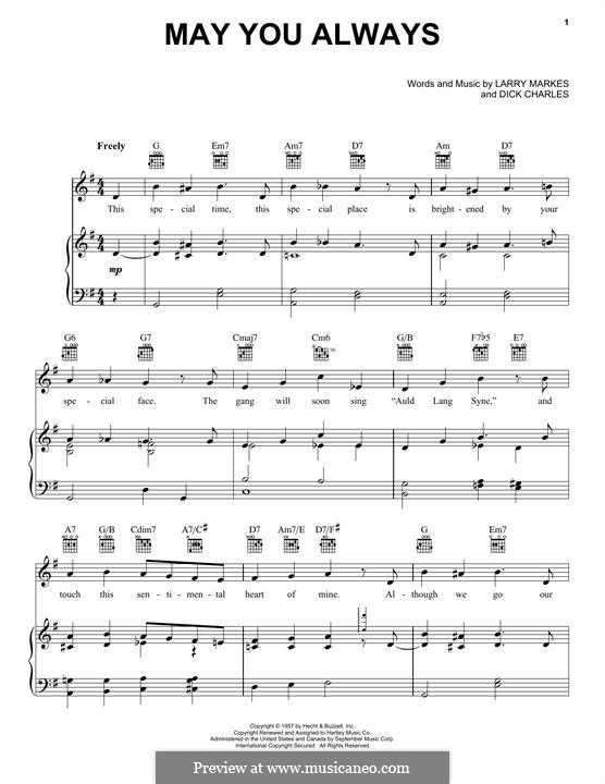 May You Always (The McGuire Sisters) by D. Charles, L. Markes on MusicaNeo