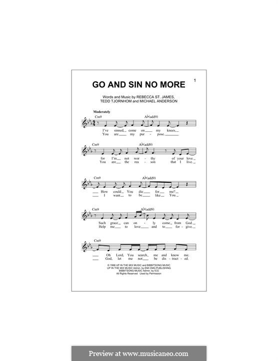 Go and Sin no More by T. Tjornhom, M. Anderson - sheet music on MusicaNeo