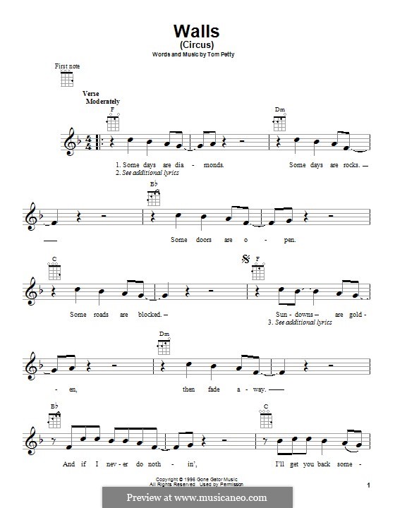 Walls (Circus) by T. Petty - sheet music on MusicaNeo