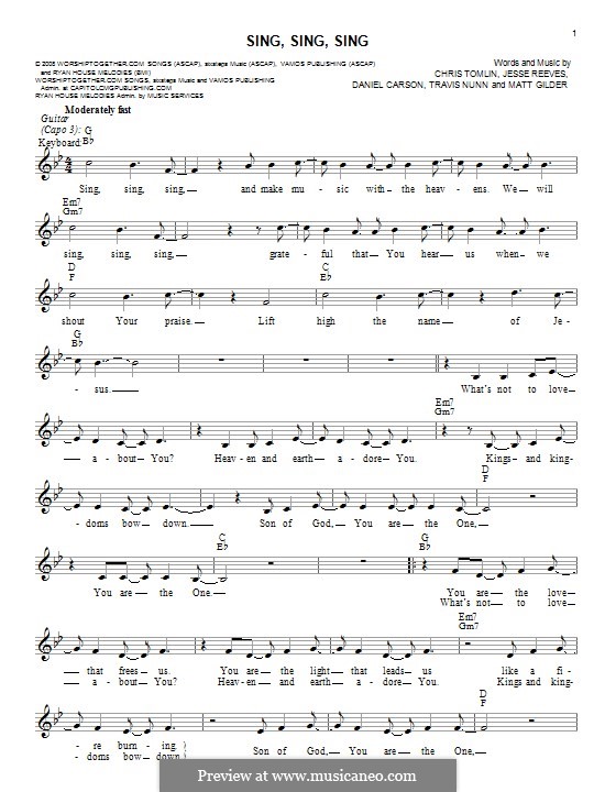 Sing Sing Sing By C Tomlin D Carson J Reeves M Gilder T Nunn