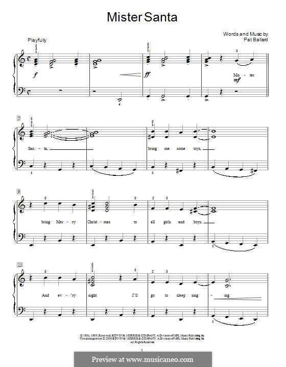Mister Santa by P. Ballard - sheet music on MusicaNeo