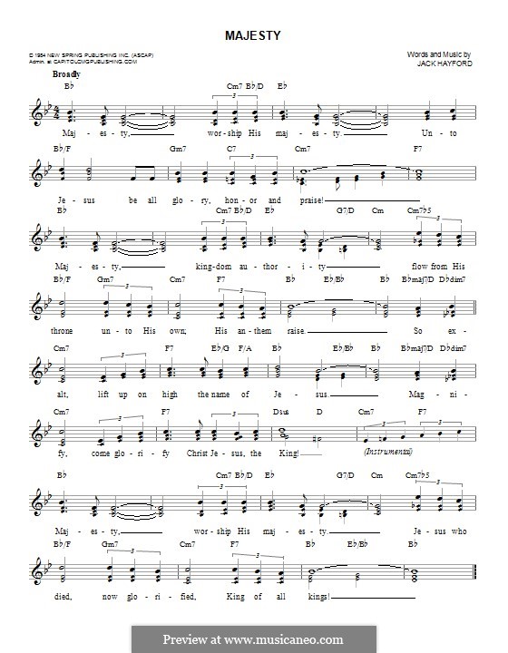 Majesty by J. Hayford - sheet music on MusicaNeo
