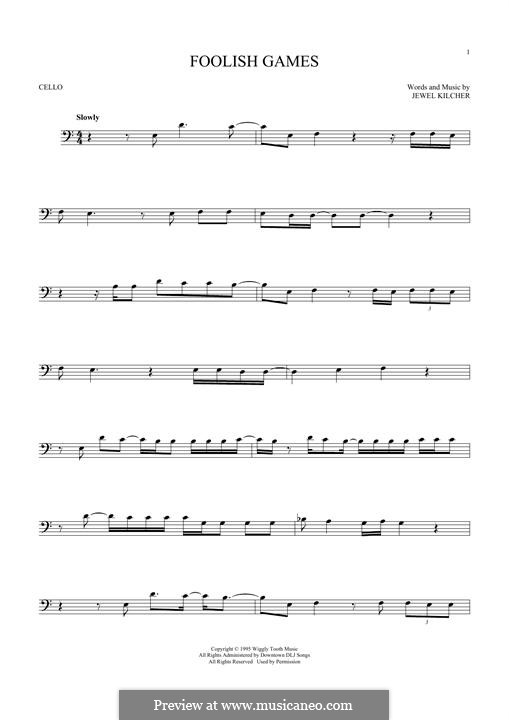 Foolish Games (Jewel) by J. Kilcher - sheet music on MusicaNeo