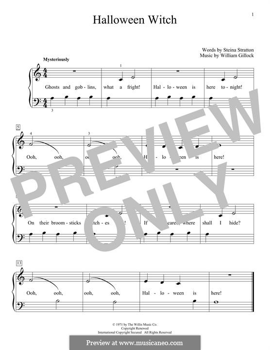 Halloween Witch by W. Gillock - sheet music on MusicaNeo