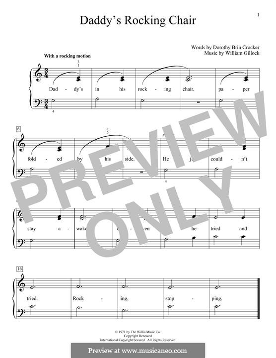 Daddy's Rocking Chair by W. Gillock - sheet music on MusicaNeo