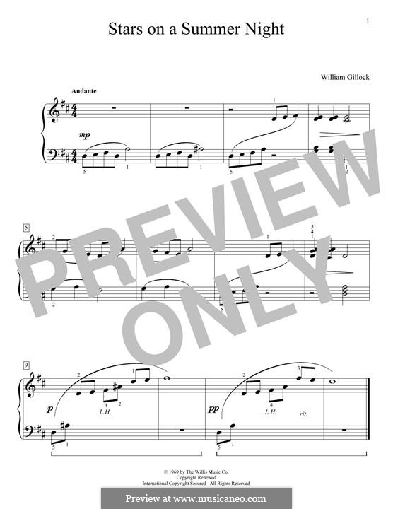 Stars on a Summer Night by W. Gillock - sheet music on MusicaNeo