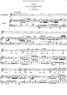 Lied zur Gesellenreise, K.468 by W.A. Mozart - sheet music on MusicaNeo